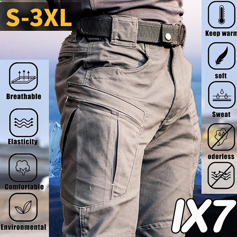 Ix7กางเกงยุทธวิธีกางเกงคาร์โก้กันน้ํากีฬากลางแจ้งและกระเป๋าทหารระบายอากาศ | Shopee Thailand