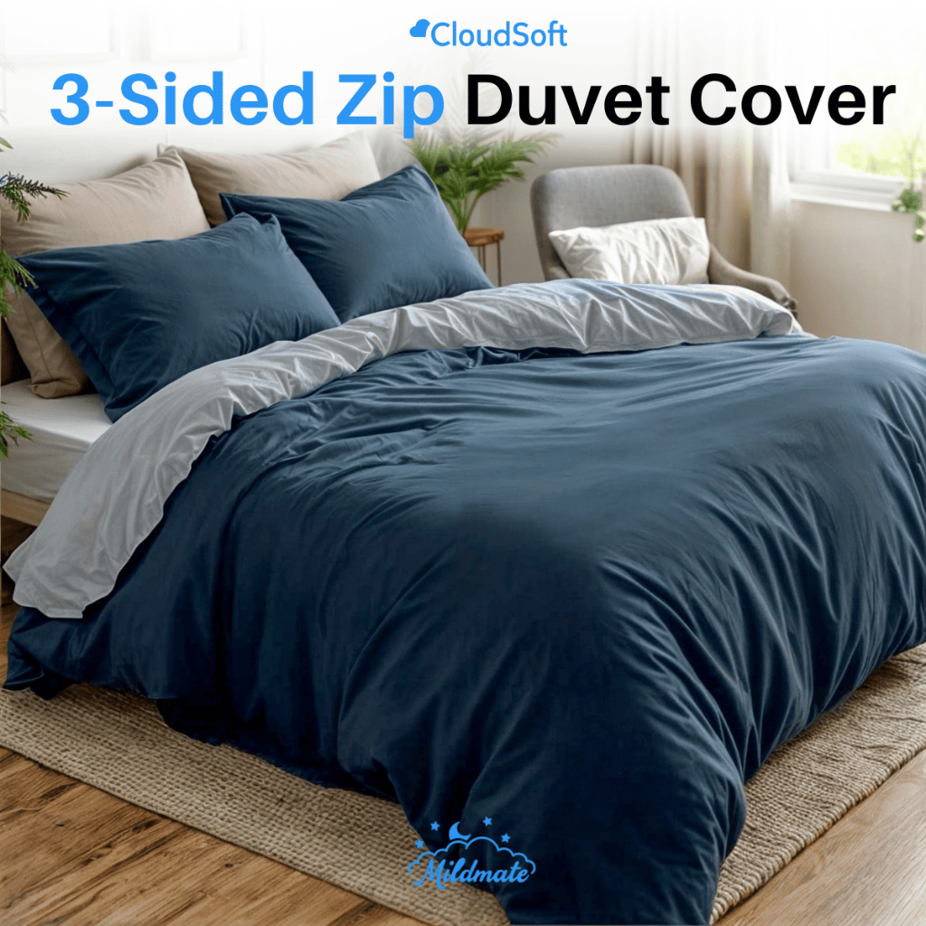 CloudSoft Microfiber 3-Sided Zipper Duvet Cover - Soft, Durable, Easy ...