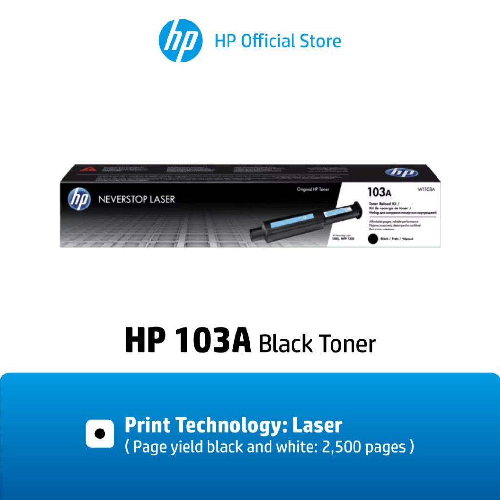 HP 103A Black Neverstop Toner Reload Kit W1103A | Shopee Thailand
