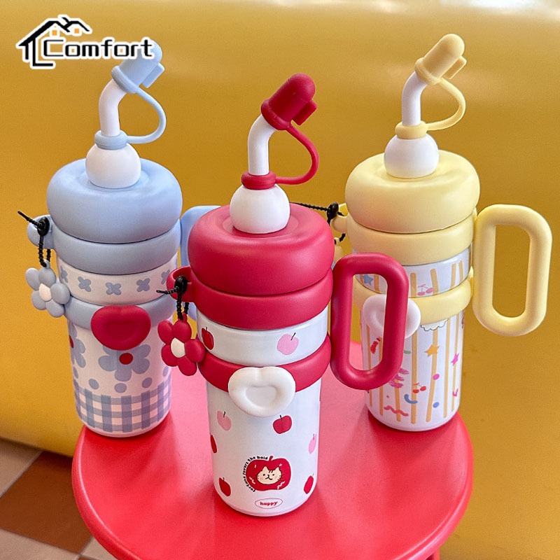 316 แก้วเก็บความเย็น2024 แก้วเก็บความร้อนขนาดใหญ่มีหูจับ 3 สไตล์น่ารักใหม่ 930ml แก้วน้ำเก็บ ...