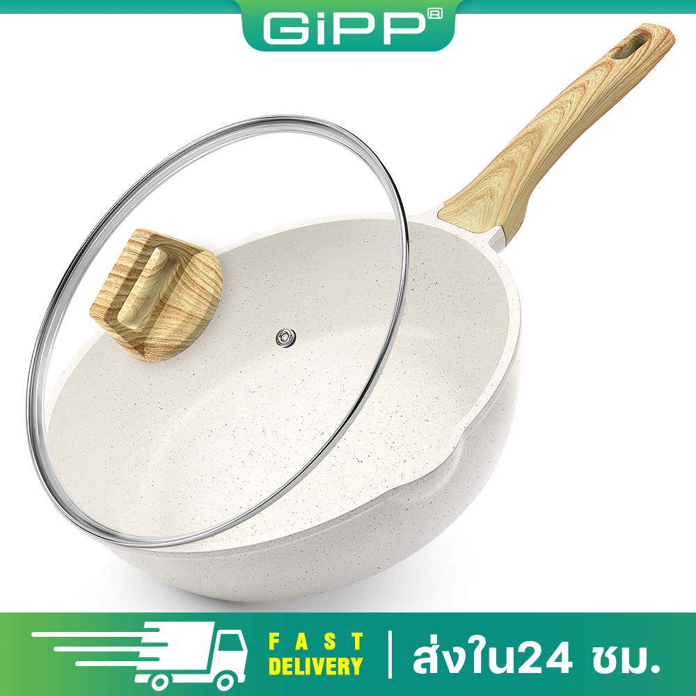 GiPP กระทะ 24/28ซม. กระทะผัด เหมาะสำหรับเตาทั้งหมด （ส่งฟรีไขควงหัวแฉก） กระทะไม่มี PFOA | Shopee ...