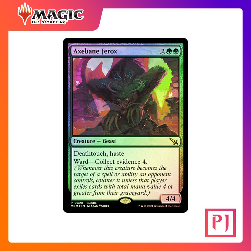 [MTG] Axebane Ferox (Bundle) [MKM] [GREEN] [RARE] [FOIL] [ENG] (การ์ดเม ...