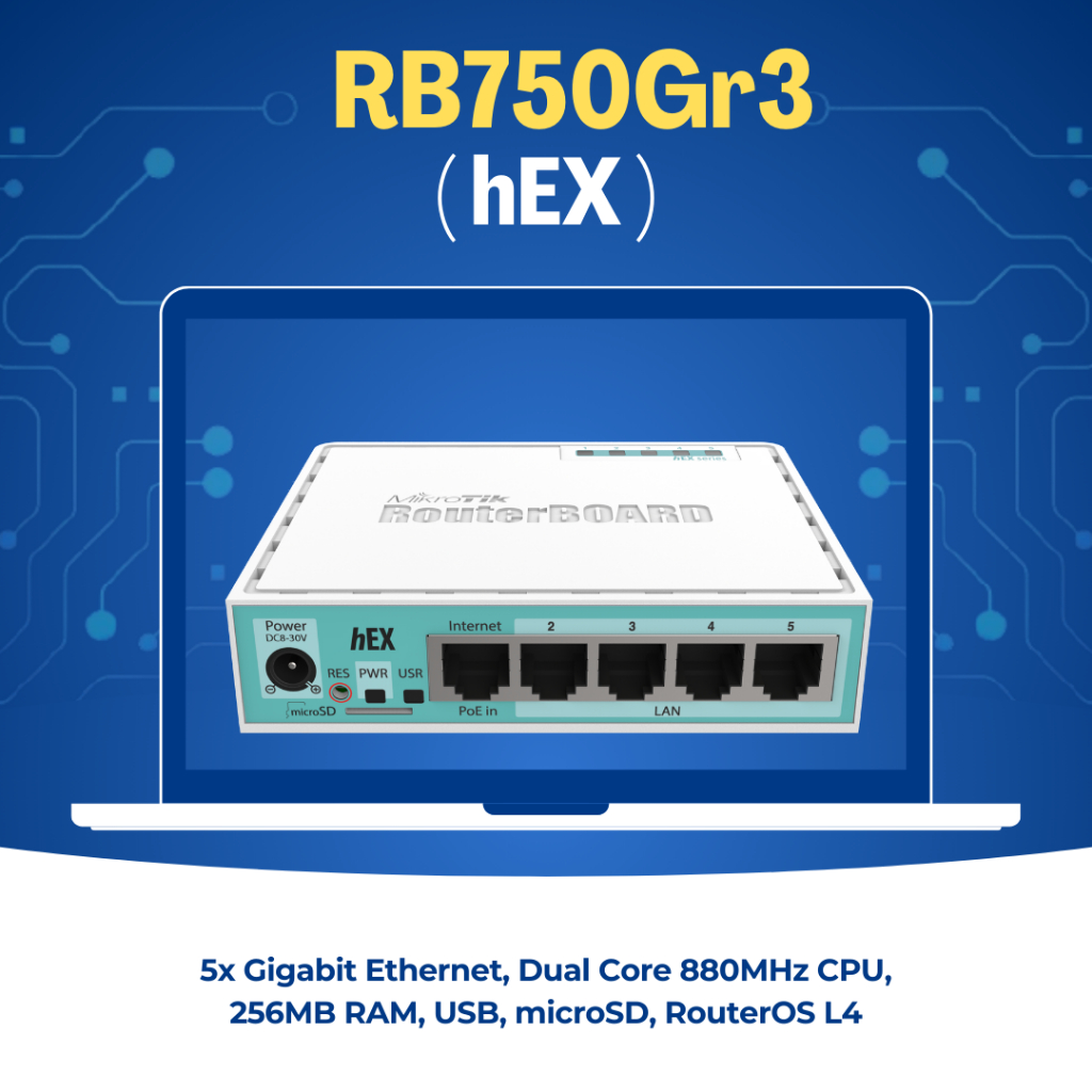 RB750Gr3 (hEX) Mikrotik ส่งไวสินค้ารับประกันเงื่อนไขเป็นไปตามที่บริษัท ...