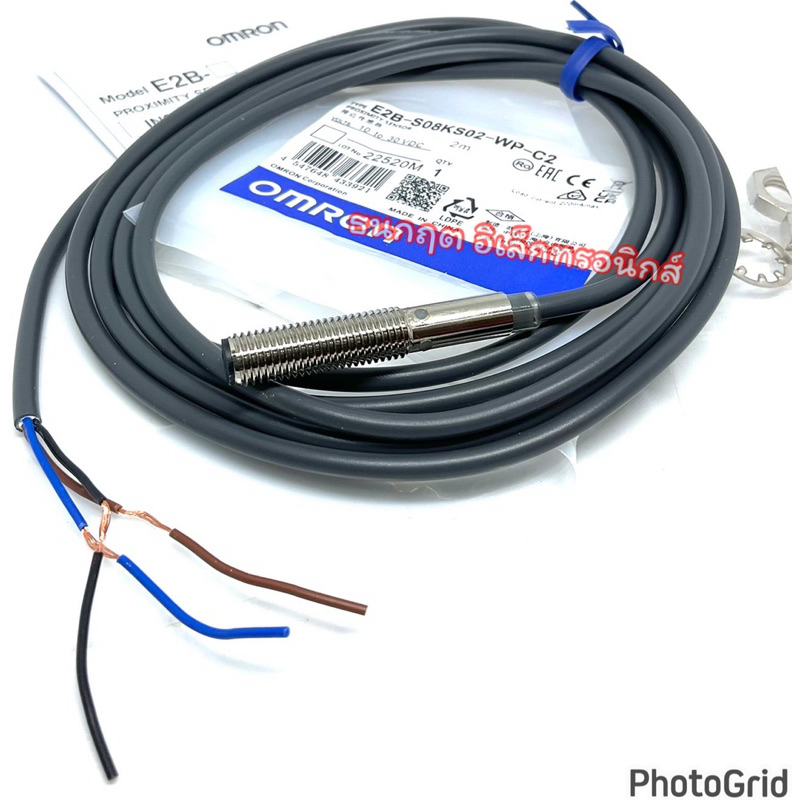 E2B-S08KS02-WP-C2 หัว 8mm จับโลหะ ระยะจับ 2mm 3 สาย NPN NC Omron (ของใหม่) | Shopee Thailand