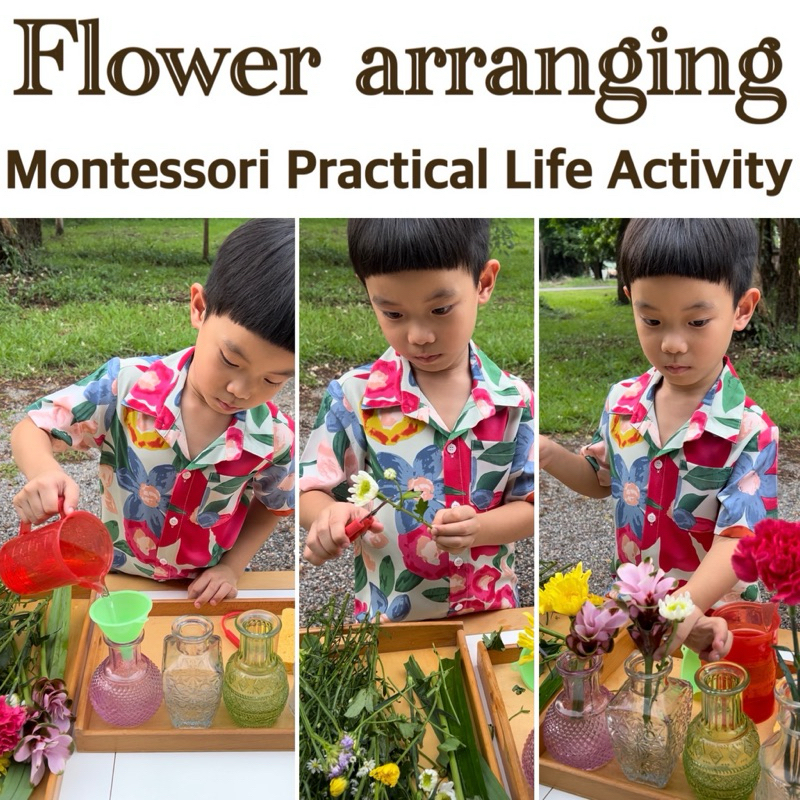 Montessori Flower Arranging Practical life กิจกรรมการจัดดอกไม้สำหรับ ...