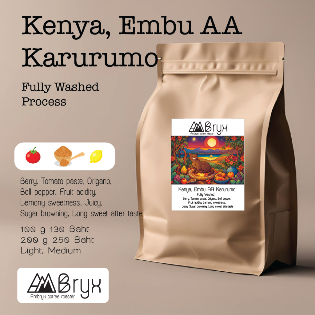 เมล็ดกาแฟ Kenya Embu AA Karurumo Washed เมล็ดกาแฟคั่ว ไม่บด | Shopee ...