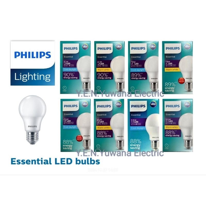 Philips หลอดไฟ LED Philips Bulb LED 5w 7w 9w 11w 13wขั้วE27 ประหยัดไฟ ทนทาน | Shopee Thailand