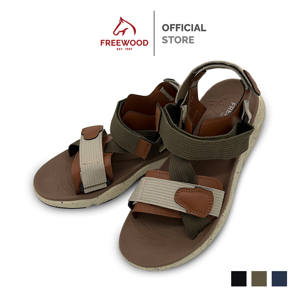 FREEWOOD SANDALS รองเท้ารัดส้น รุ่น 24-128 สีดำ / สีคาเมล / สีกรมท่า ...
