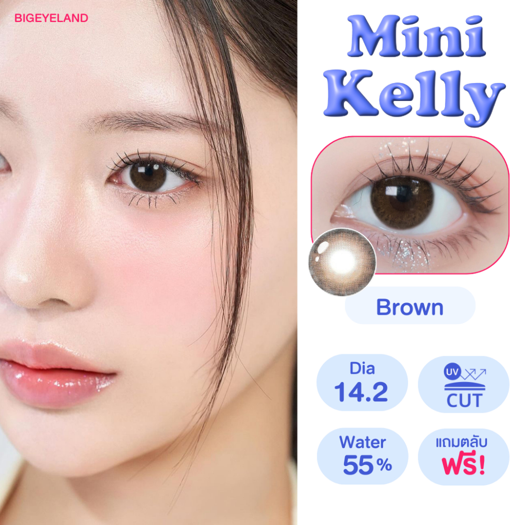 คอนแทคเลนส์ Mini Kelly Brown (Kitty Kawaii) ขนาดมินิ 🌷 | Shopee Thailand