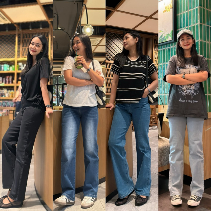 ยีนส์ WANWI รหัสW44 กางเกงยีนส์ทรงกระบอกกลาง | Shopee Thailand