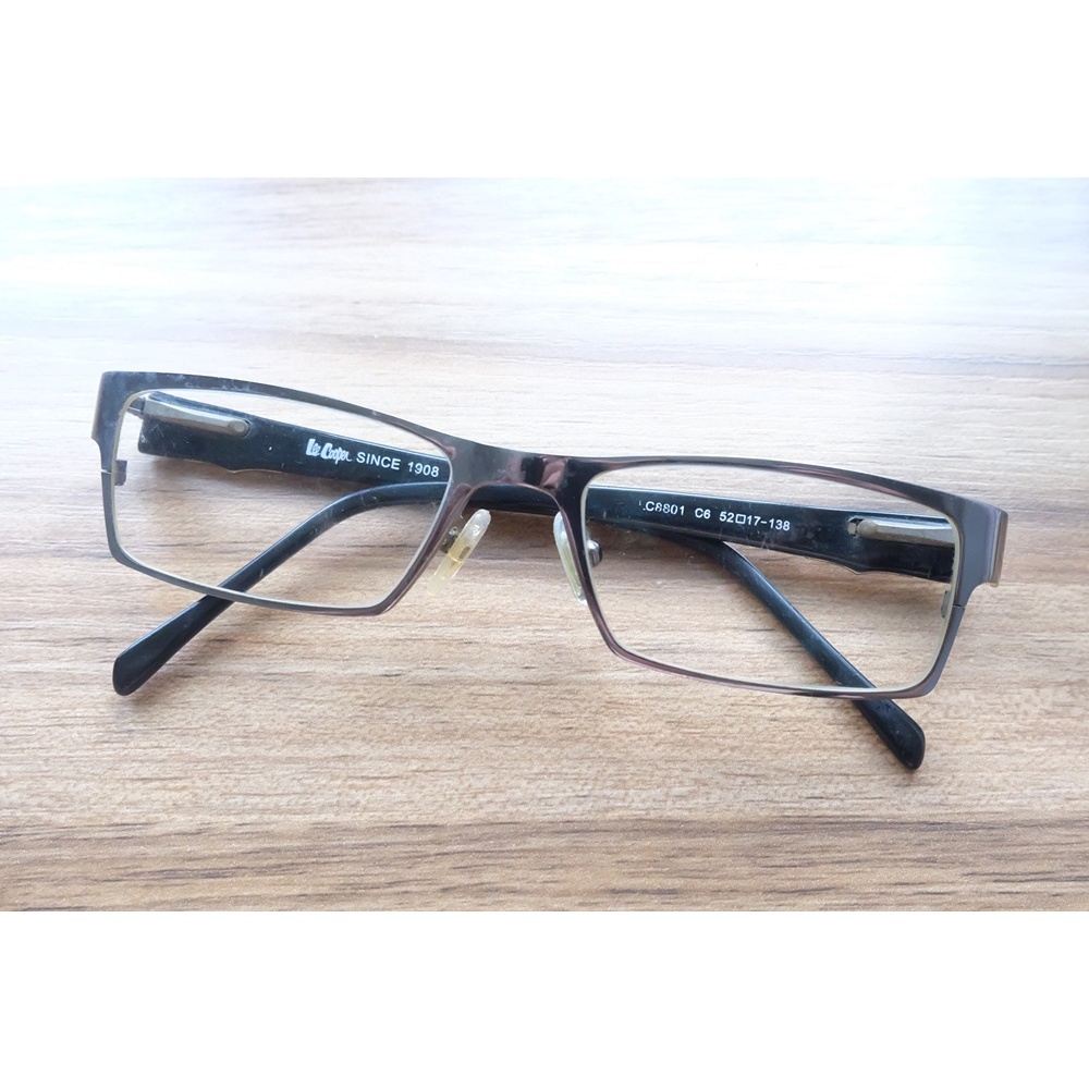 แว่น Lee Cooper Glasses Size 52/17 138mm สีเงิน/ดำ มือสอง ของแท้ ...