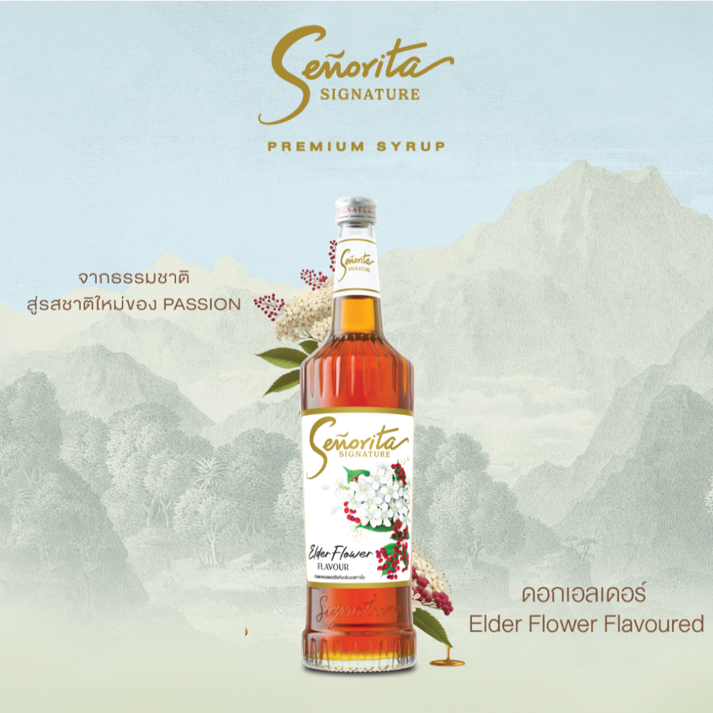 Senorita Signature - Elder Flower Flavoured Syrup เซนญอริตา ซิกเนเจอร์ ...