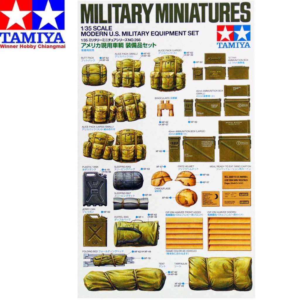 โมเดลทหารจิ๋ว Tamiya 35266 Modern US Military Equipment Set 1/35 ...
