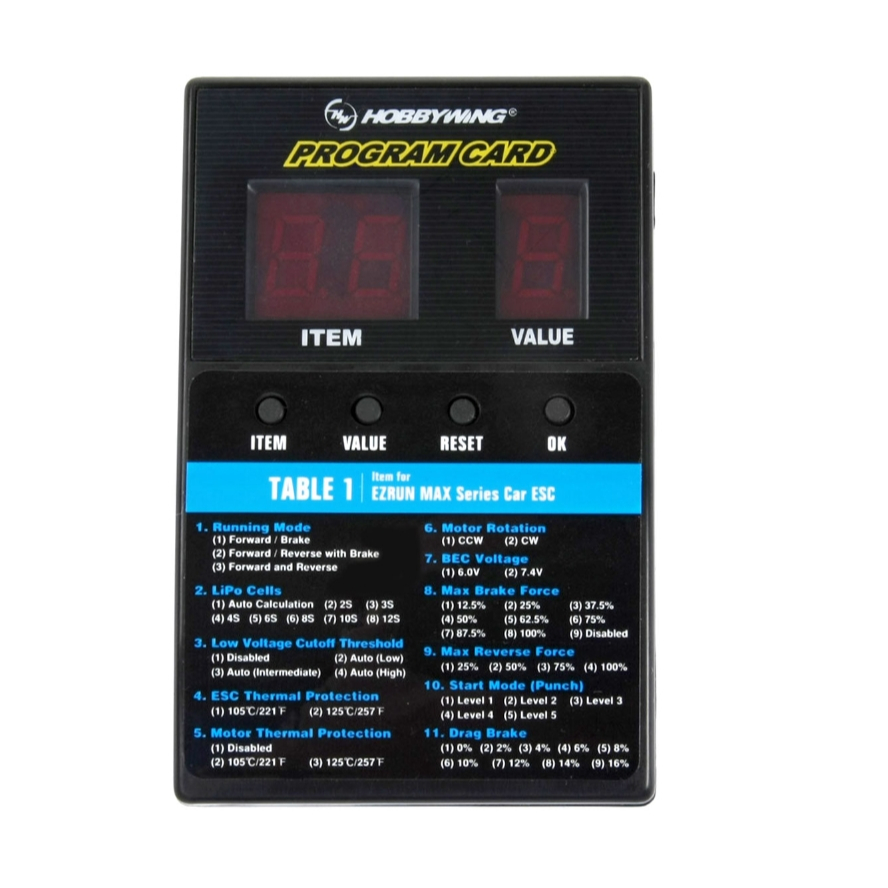 [การ์ดเซ็ท] Hobbywing LED Program Box ใช้กับสปีด Platinum Flyfun Skywalker Ezrun Quicrun Seaking ...