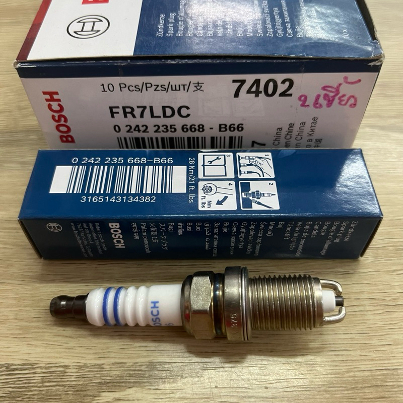 หัวเทียน Bosch FR7LDC (F7LDCR 2 เขี้ยว) BMW E34,E36,E39 เครื่อง M40,M43 ...
