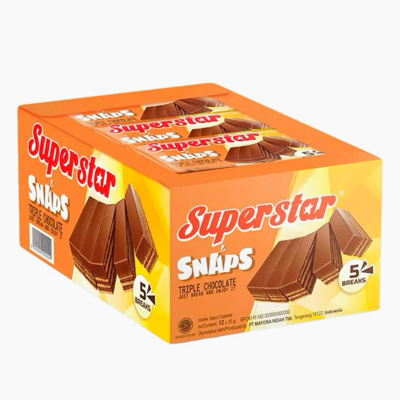 Superstar SNAPS ซุปเปอร์สตาร์ ครีมรสช็อกโกแลต 28 กรัม x 12 ชิ้น ...