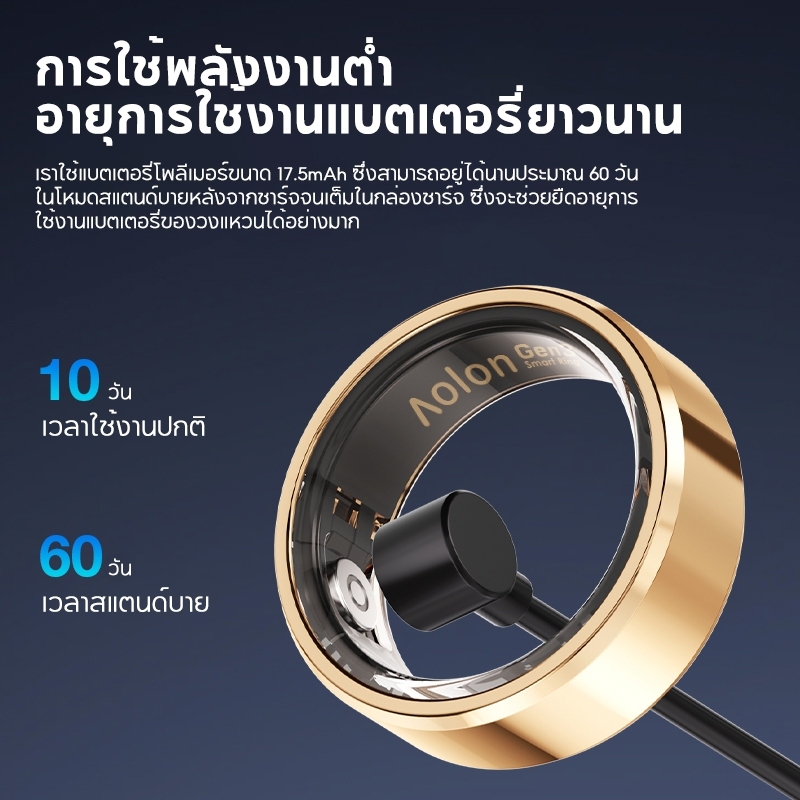 Aolon&Huafit Ring Gen 3 Smart Ring Swim แหวนอัจฉริยะ IP68 กันน้ํา แหวน ...