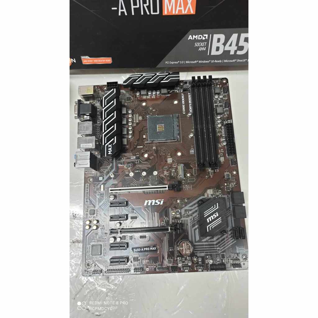 MAINBOARD (เมนบอร์ด) AM4 MSI B450-A PRO MAX ครบกล่อง ฝาหลังไม่เคยแกะ ...