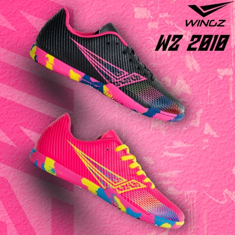 (WINGZลิขสิทธิ์💯)ไซส์ 33-45 รองเท้าฟุตซอล หนังอัดลอน พื้นลายคาโม่ เดินด้ายเย็บหัว ไซส์เด็ก ...