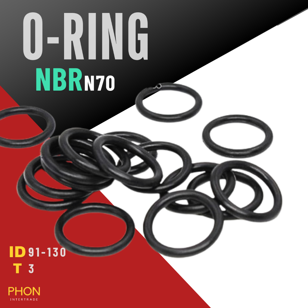 โอริง O-Ring วงใน ID 91 - 130 mm ความหนา 3 มิล ยางโอริง NBR 70 เลือกขนาดได้ ยี่ห้อ GAPI นำเข้า ...