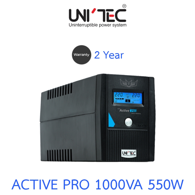 UNITEC UPS เครื่องสำรองไฟฟ้า รุ่น ACTIVE PRO 1000VA 550W | Shopee Thailand