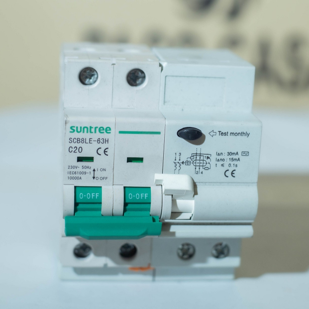 Brand Suntree RCBO Breaker AC MCB SCB8-63 2P 10,16,20,32,40,50,63A ...