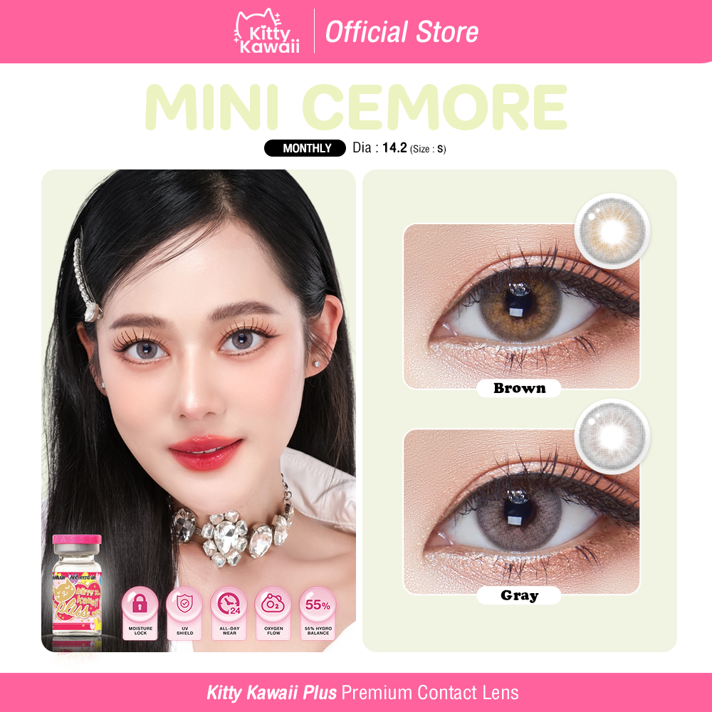 Kitty Kawaii Contact Lens : Mini Cemore - คอนแทคเลนส์คิตตี้ คาวาอิ พัส (VIAL) | Shopee Thailand
