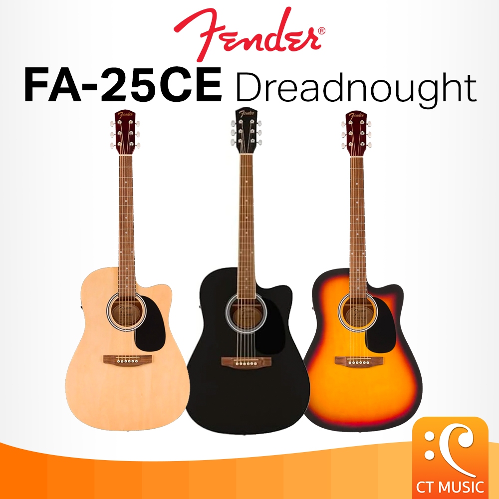 Fender FA-25CE Dreadnought Acoustic Guitar กีตาร์โปร่งไฟฟ้า FA25CE ...