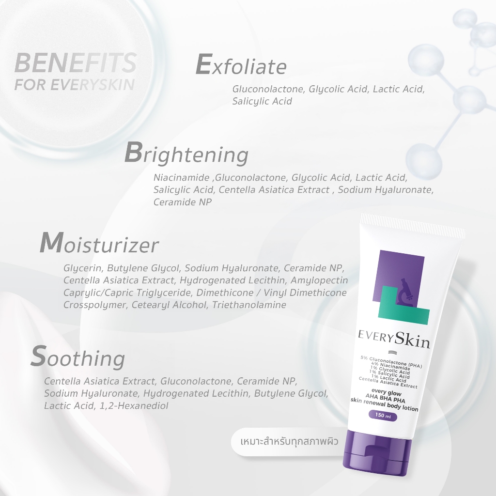 EverySkin Every Glow AHA BHA PHA Skin Renewal Body Lotion โลชั่นเข้มข้น ...