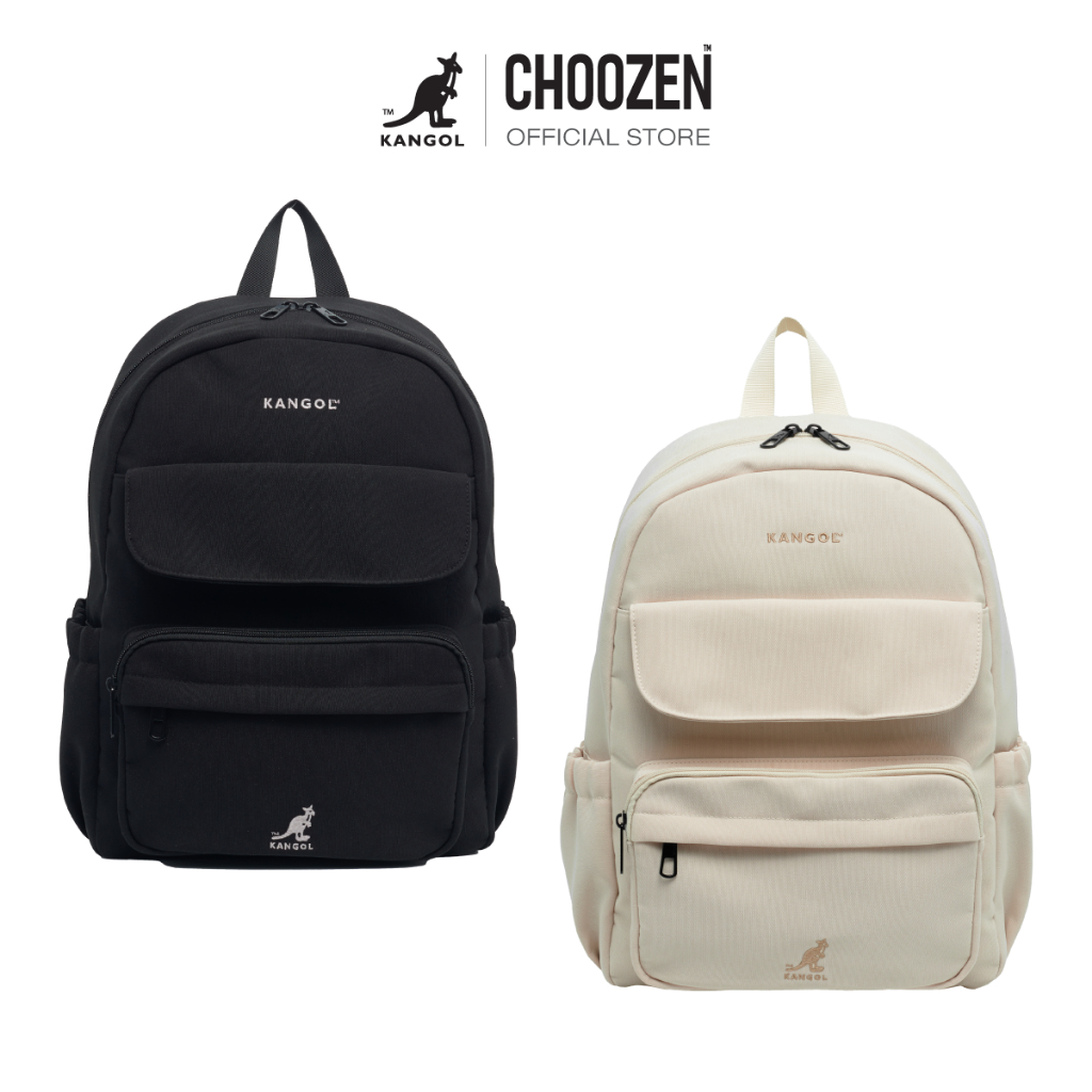 KANGOL Backpack กระเป๋าเป้ กระเป๋าสะพายหลังใส่โน๊ตบุ๊คได้ สีขาว , ดำ ...