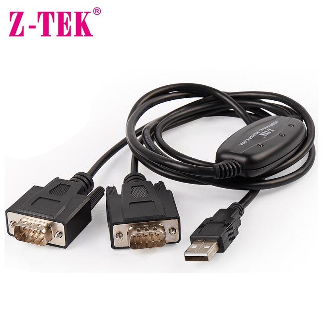 สาย USB to RS232 * 2 ( 2Port ) Y DB9 SERIAL USB 2.0 Z-Tek ze537A ตัวผู้ ...