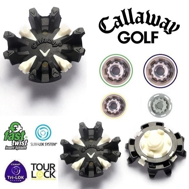 หมุดรองเท้ากอล์ฟ Callaway Golf Spikes Fast Twist Tri Lok Tour Lock Slim ...