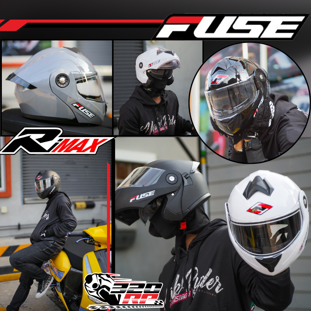 หมวกันน็อคยกคาง FUSE รุ่น RIMAX พร้อมแว่น 2 ชั้น น้ำหนักเบาสุดๆ ของแท้ ...