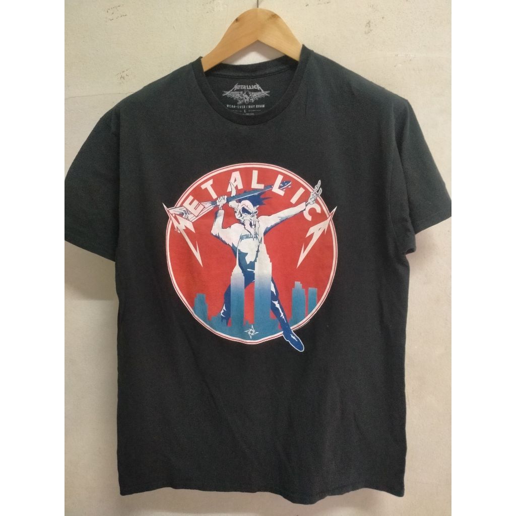 METALLICA Pink Gray Graphic Logo เสื้อตอกปี2017 | Shopee Thailand