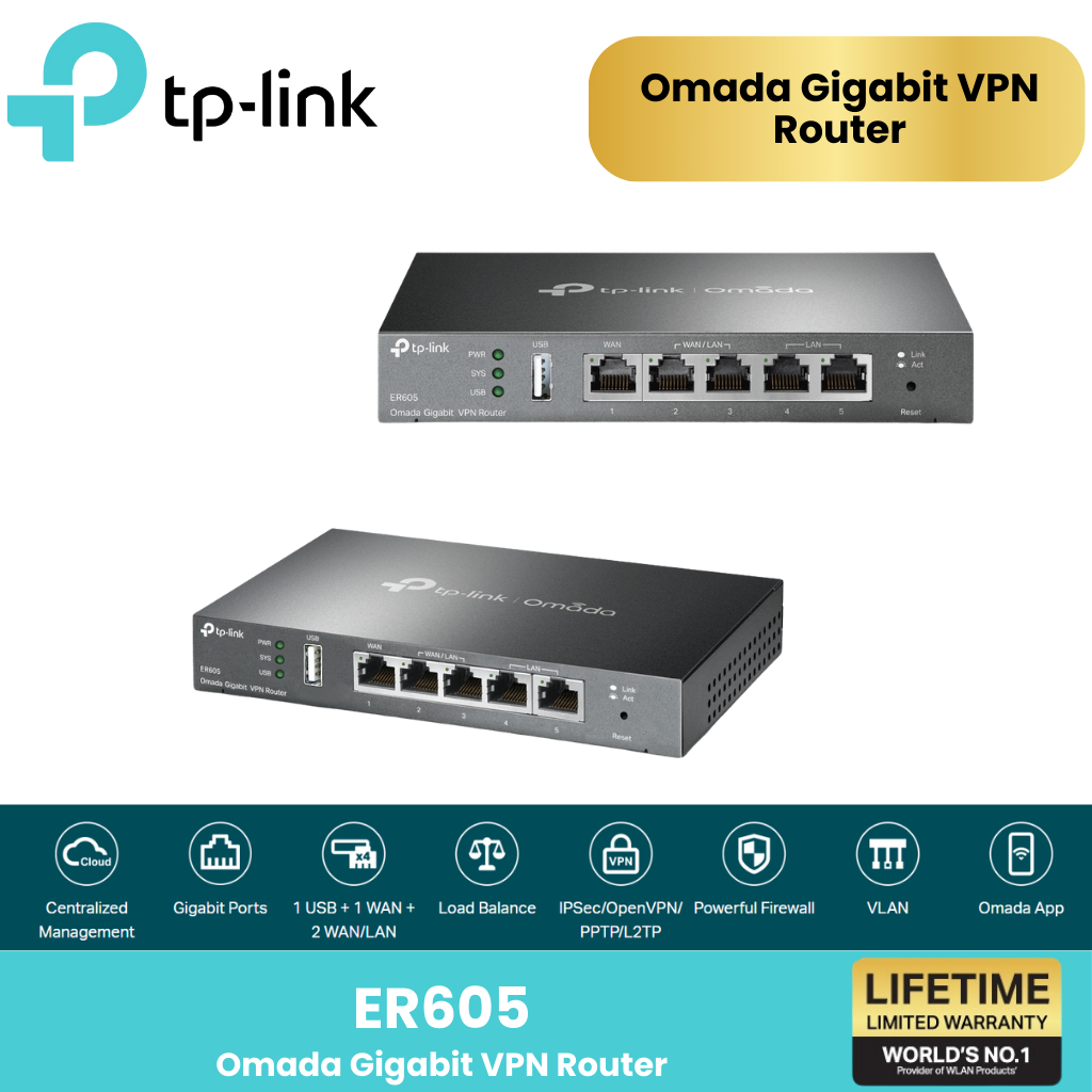 TP-LINK ER605 Omada Gigabit VPN Router | Shopee Thailand