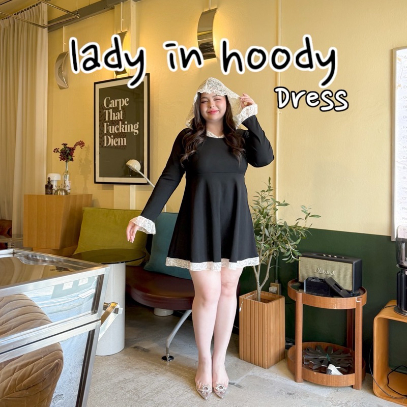 Lady M | lady in hoody dress plussize เดรสสั้นพิเศษหมวกฮู้ดลูกไม้สุดน่ารัก ใส่เที่ยว ...
