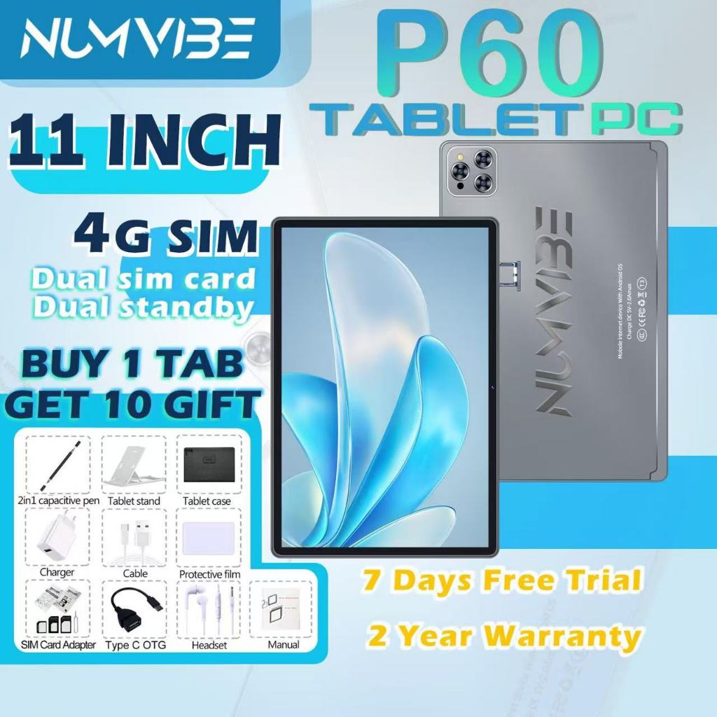 NUMVIBE numvibe P60 11 นิ้วแท็บเล็ตดั้งเดิม 5G Tablet RAM 12GB + 512GB ...
