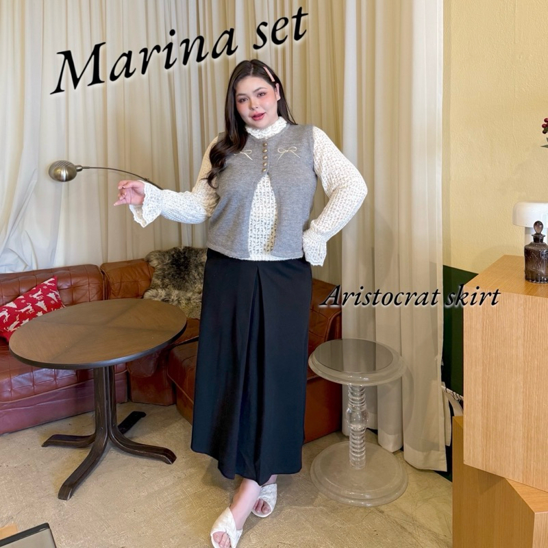 Lady M | Marina set ชุดเซ็ทเสื้อ2ชิ้นและกระโปรงสาวอวบ ใส่ทำงาน ใส่ ...