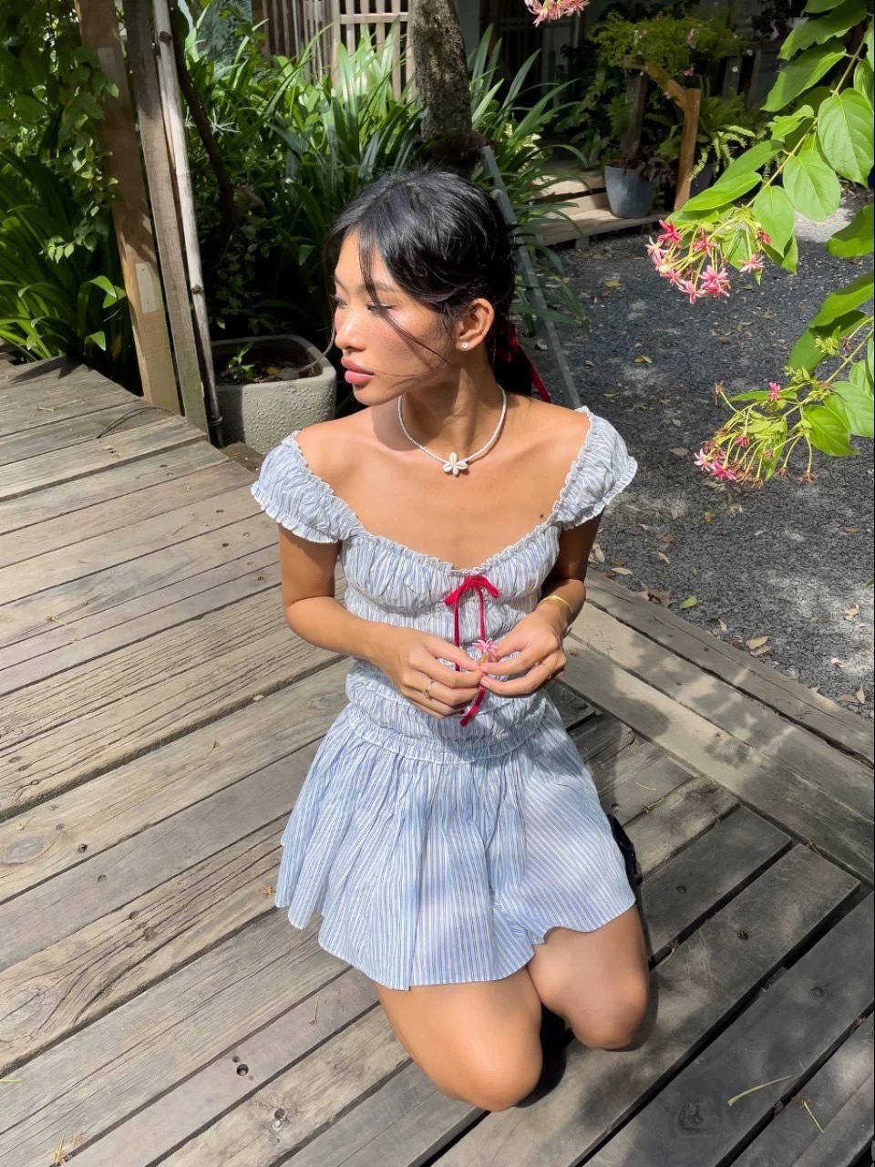(พร้อมส่งทุกไซส์ในไทย) Clothestoryy - Jenny Short Dress เดรสลายทาง ดี ...