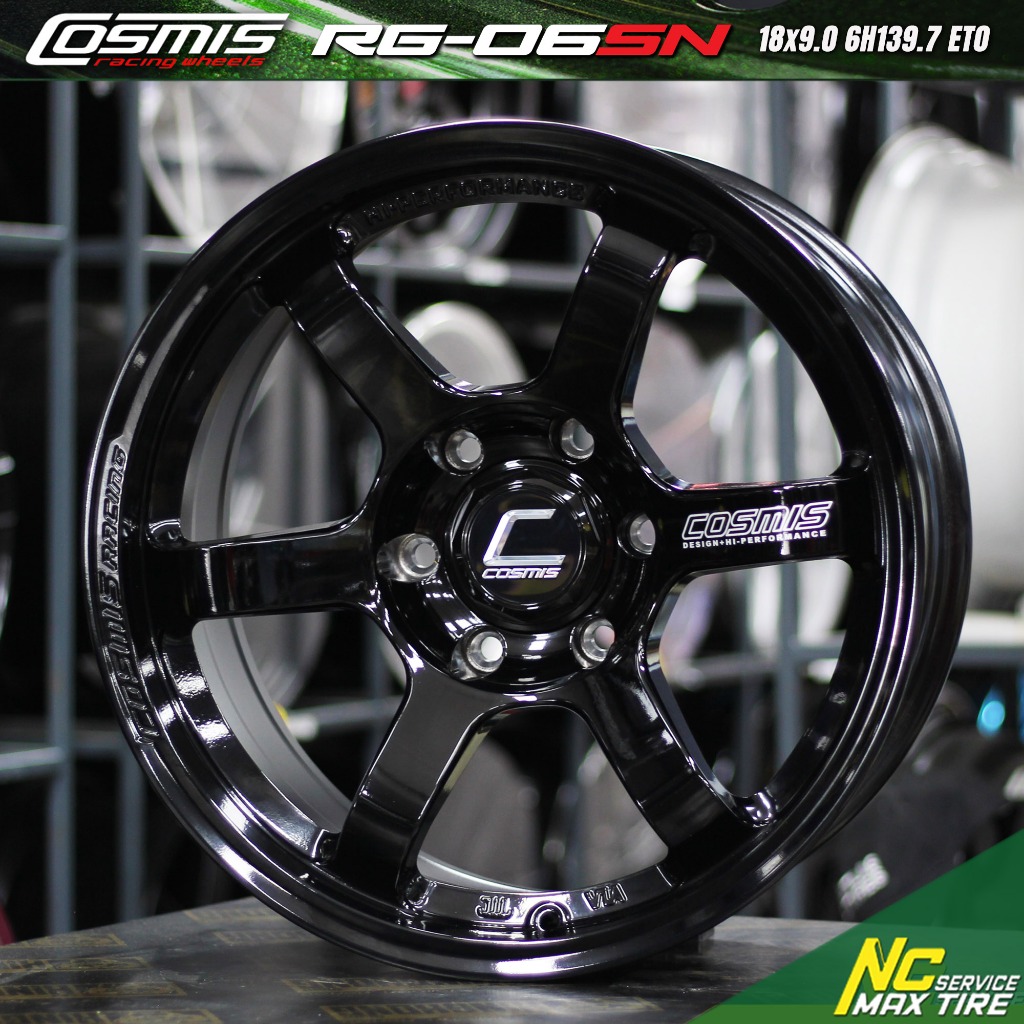 ล้อแม็กขอบ18 / Cosmis rg-06sn / ดำเงา โลโก้ขาว / 18x9.0 6H139.7 ET0 / สำหรับกระบะ และ PPV ...