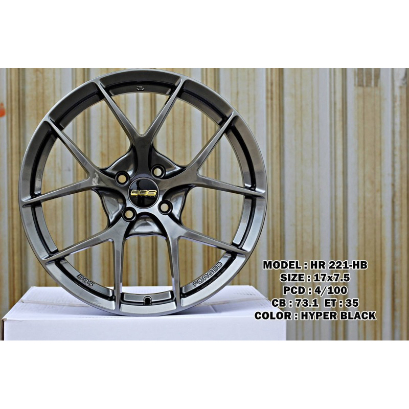 BBS (HR221) งาน FLOWFORMING ขอบ17 กว้าง7.5 ET35 PCD4/100 สีไฮเปอร์แบลค (ราคา4วง) | Shopee Thailand