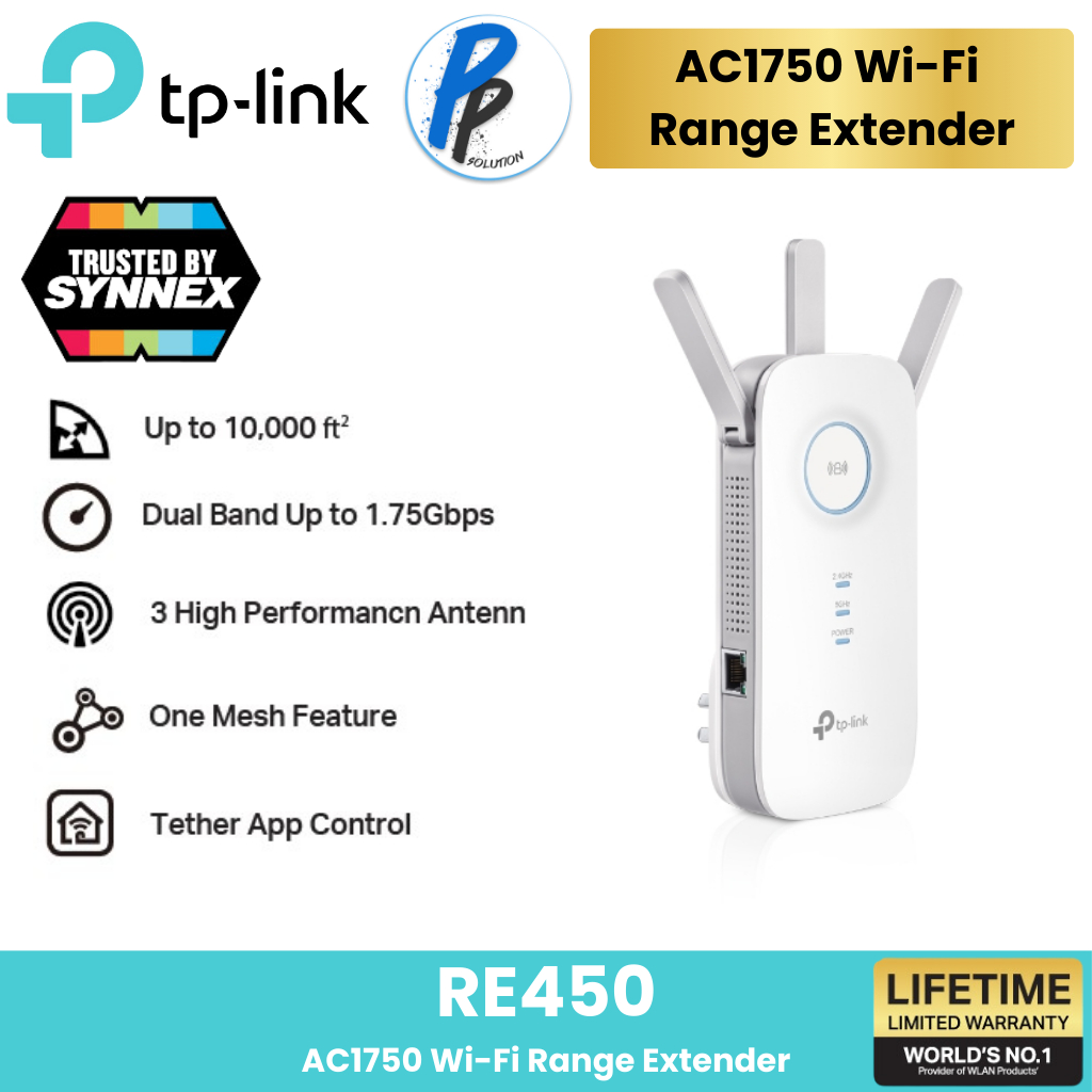 TP-Link RE450 AC1750 Repeater ตัวขยายสัญญาณ WiFi (Wi-Fi Range Extender ...