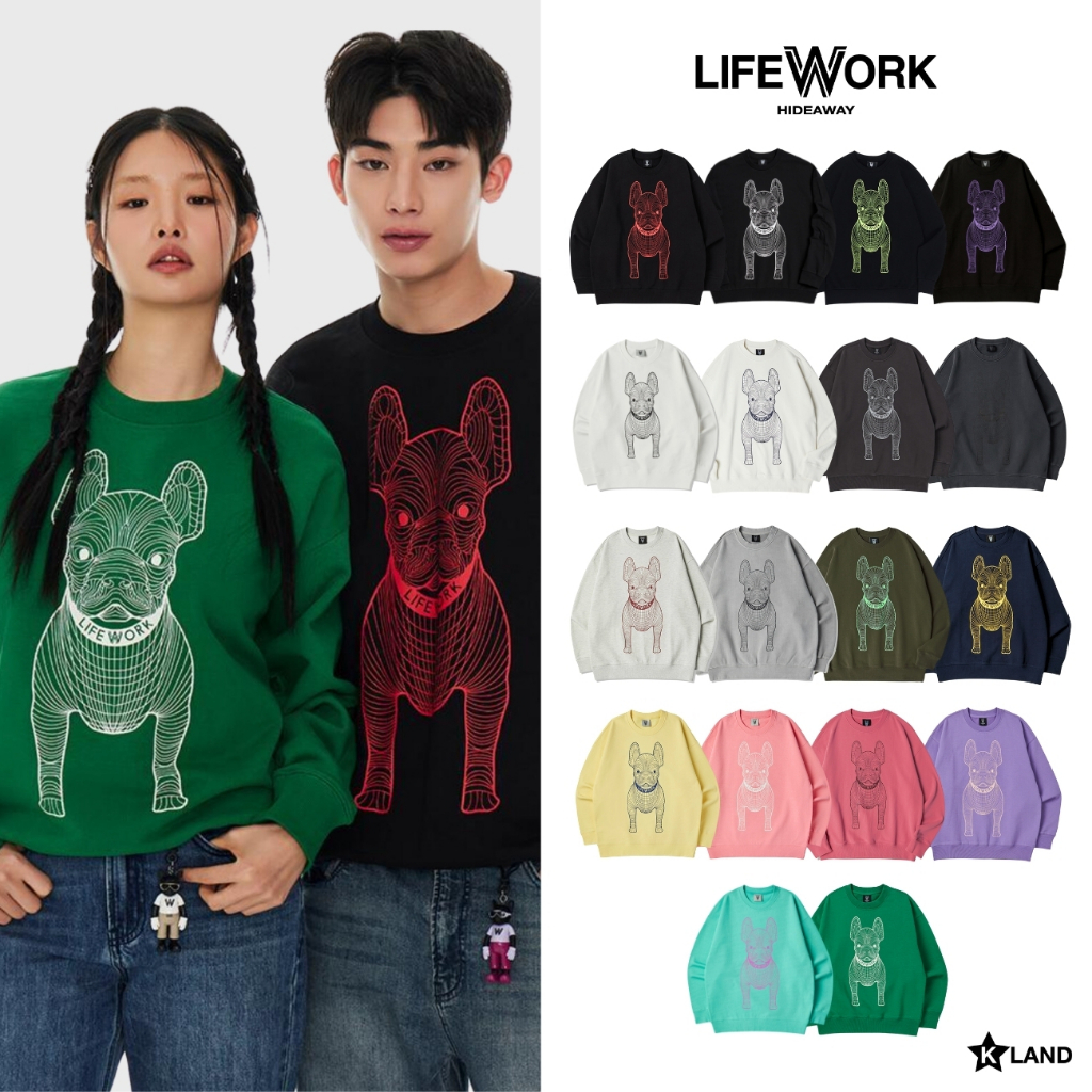 LIFEWORK SIGNATURE BIG RADOG PRINTING MAN TO MAN LONG SLEEVE SWEATER ...