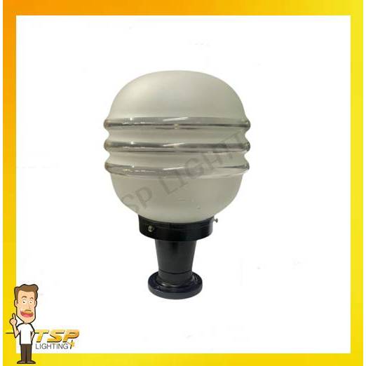 TSP Lighting │ โคมหัวเสา 8" แก้ว 3 ลอน ขาอลูมิเนียม ขั้วE27 (ราคาไม่รวม ...