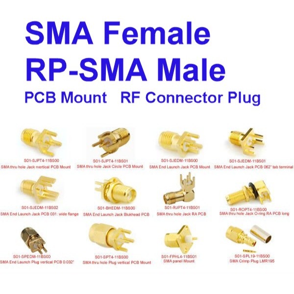 SMA Female RP-SMA Male PCB Mount RF Connector Plug | Shopee Thailand