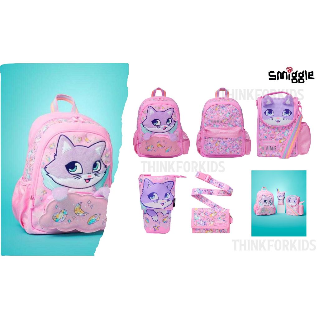 Smiggle Set แมวมาลี กระเป่าเป้ ถุงดินสอ กล่องข้าว bento กระเป๋าตังค์ ...