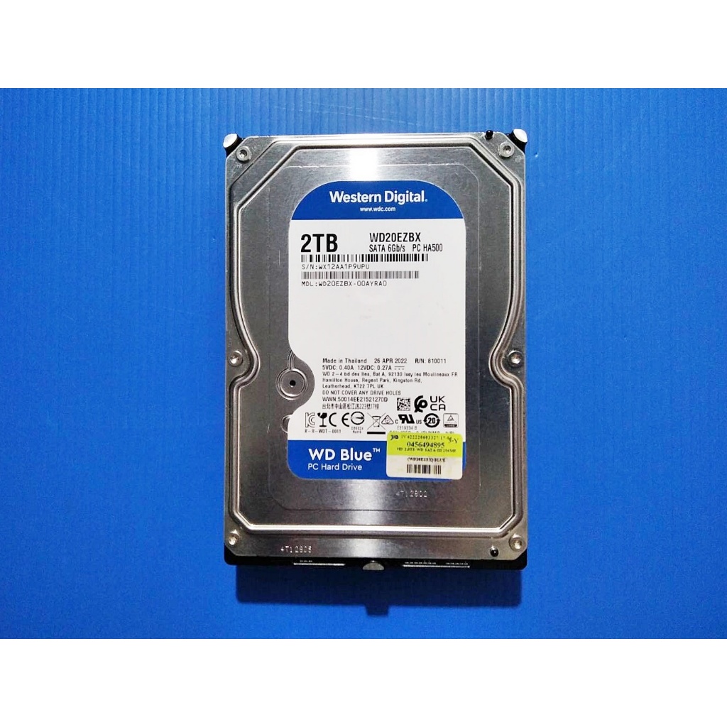 HDD WD BLUE 2TB (ฮาร์ดดิสก์ 3.5 นิ้ว) 7200RPM SATA3 (WD20EZBX) ประกัน ...