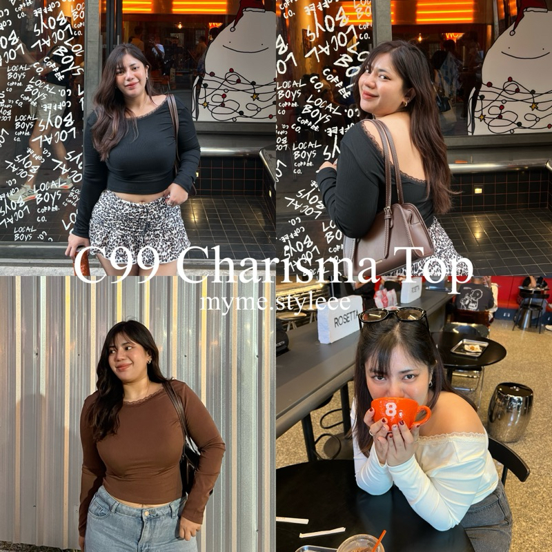 C99 Charisma Top เสื้ิอแขนยาวเว้าหลังแต่งลูกไม้สาวอวบ - myme.styleee ...