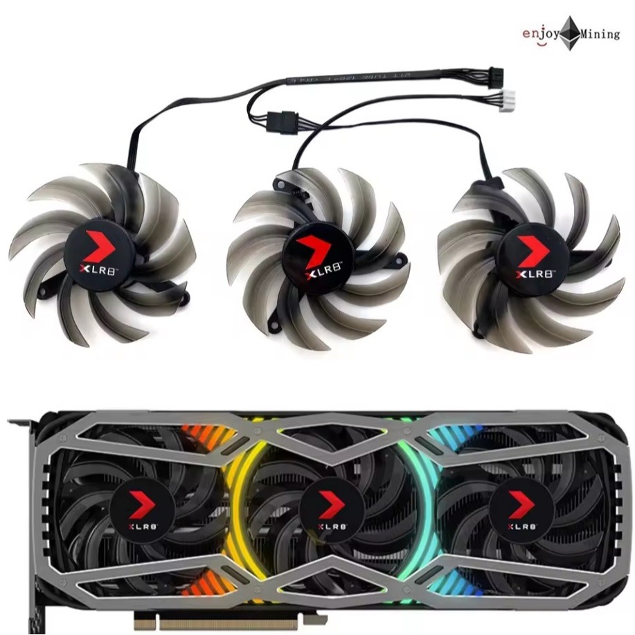 พัดลมการ์ดจอ PNY GeForce RTX3070 3070ti 3080 3080ti 3090 XLR8 REVEL ...