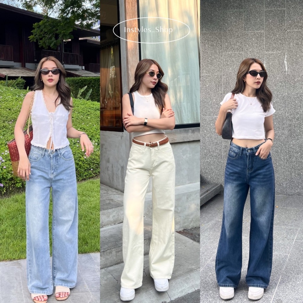 (ลดเหลือ384 ใช้โค้ดหน้าร้าน) instyles_shop - Kimber Jeans กางเกงยีนส์ขา ...